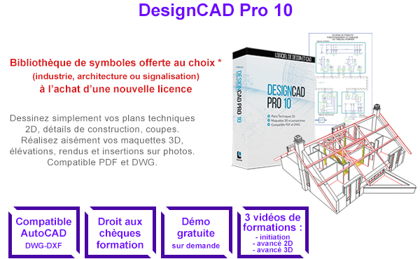 Logiciel CAD/CAO de dessin 2D/3D compatible DWG-DXF facile et professionnel pour dessiner des ...